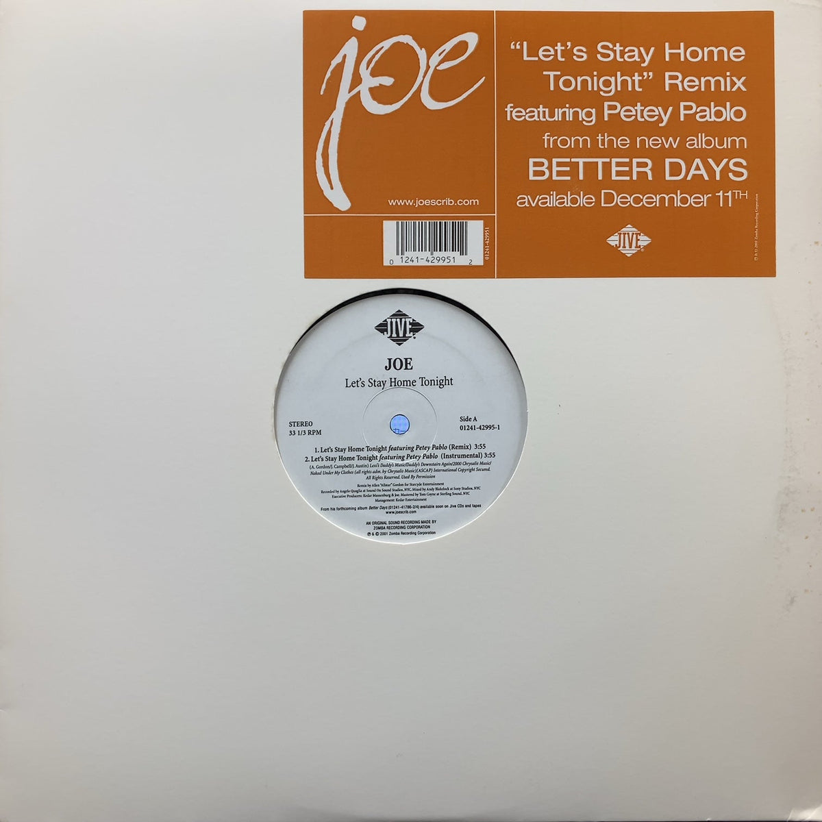 JOE / Let's Stay Home Tonight Remix (DUTCH-40, 12inch) – TICRO MARKET