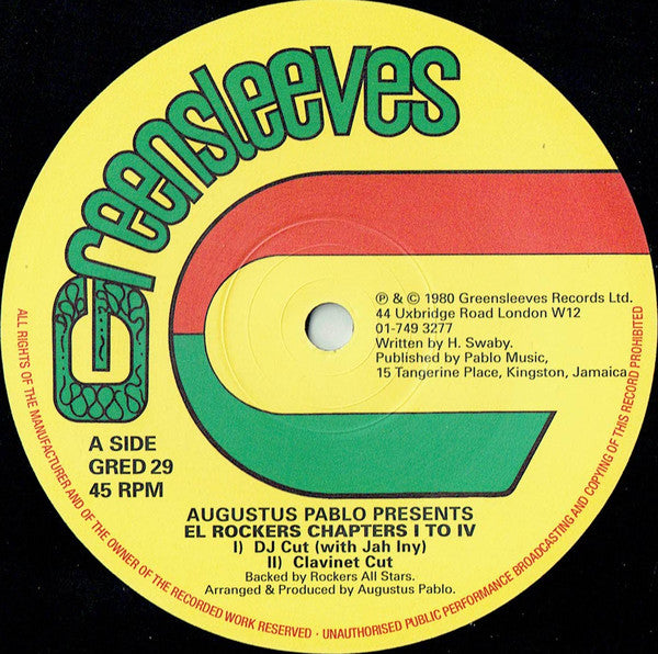 AUGUSTUS PABLO / El Rockers Chapters I To IV (Greensleeves – GRED 29, – TICRO MARKET