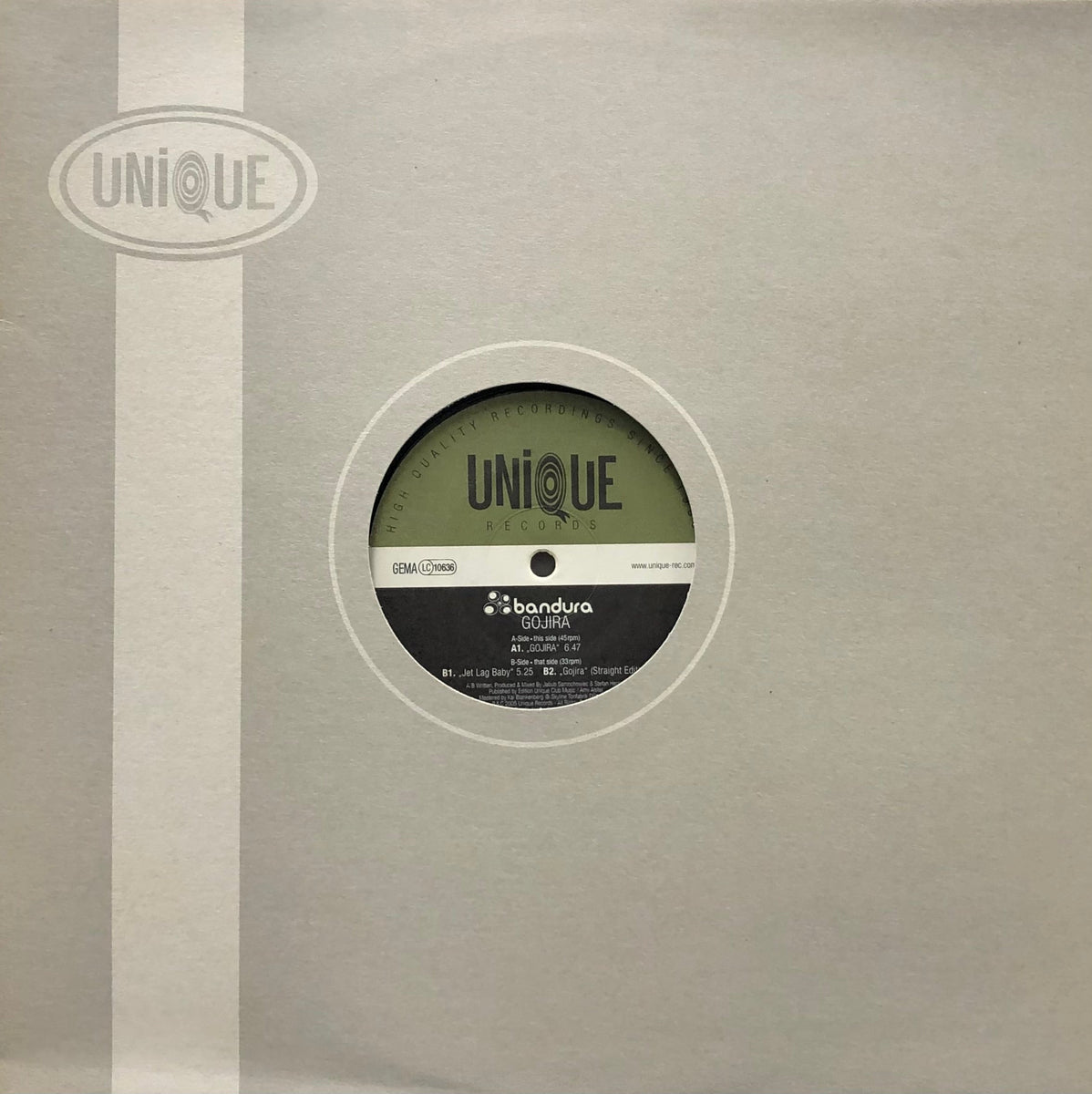 BANDURA / Gojira (Unique, UNIQUE 101-1, 12inch) – TICRO MARKET