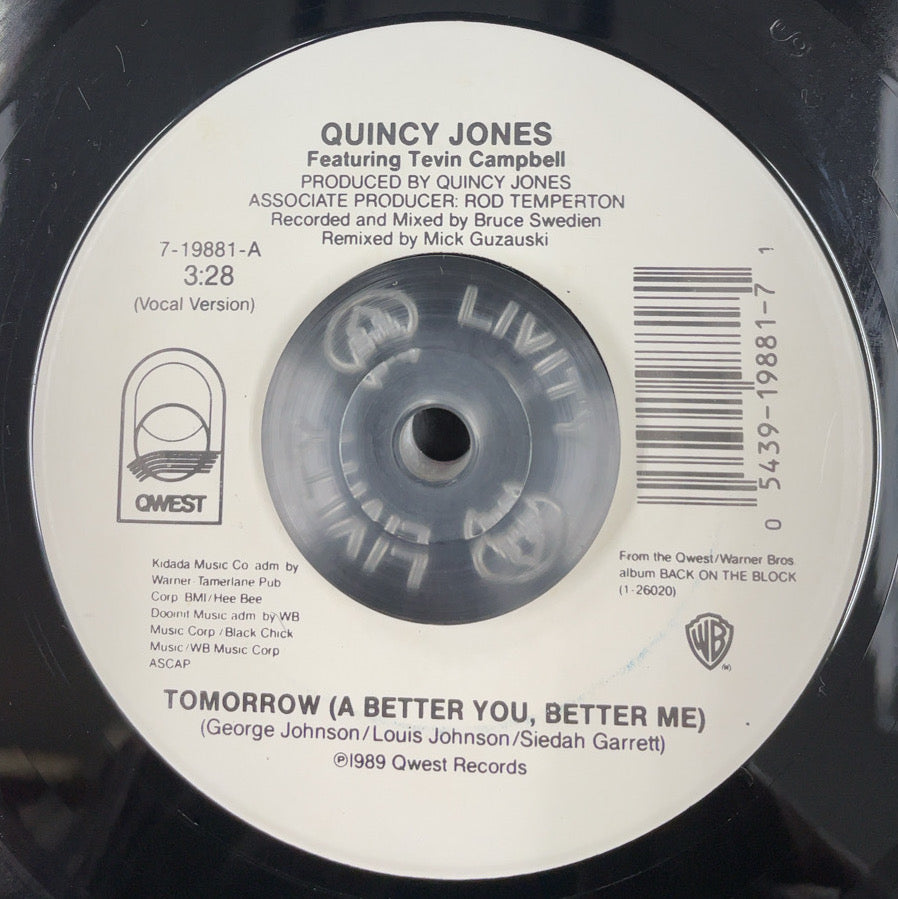 QUINCY JONES / Tomorrow (A Better You, Better Me) – TICRO MARKET