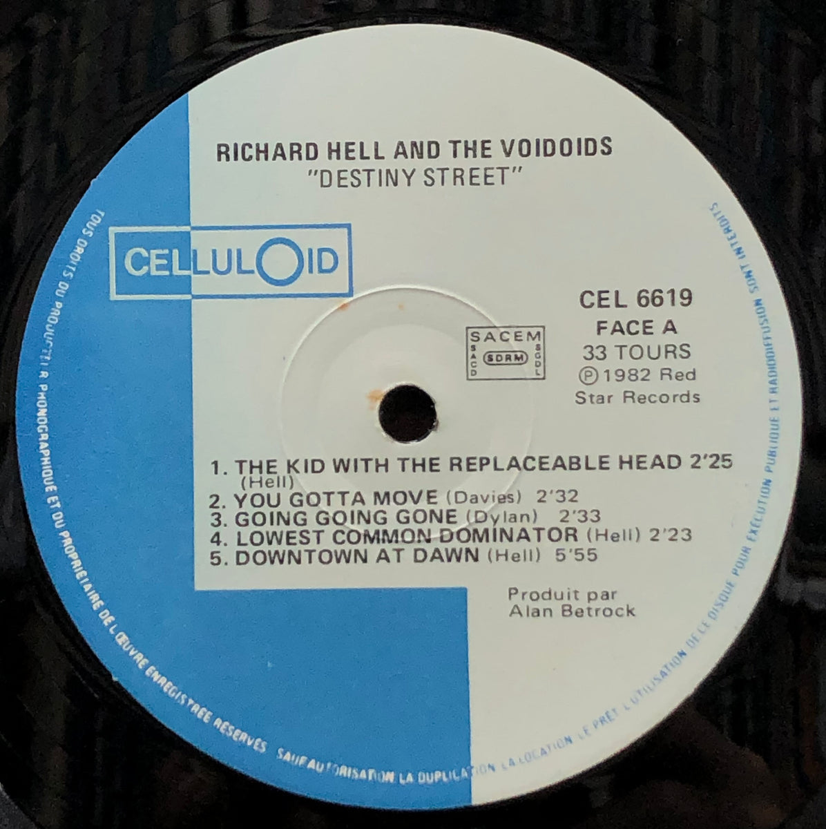 RICHARD HELL AND THE VOIDOIDS / Destiny Street (Celluloid, CEL 6619, L ...
