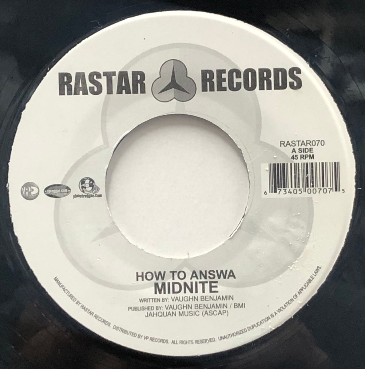 MIDNITE / Treasure / How To Answa (Rastar, RASTAR070, 7inch) – TICRO MARKET