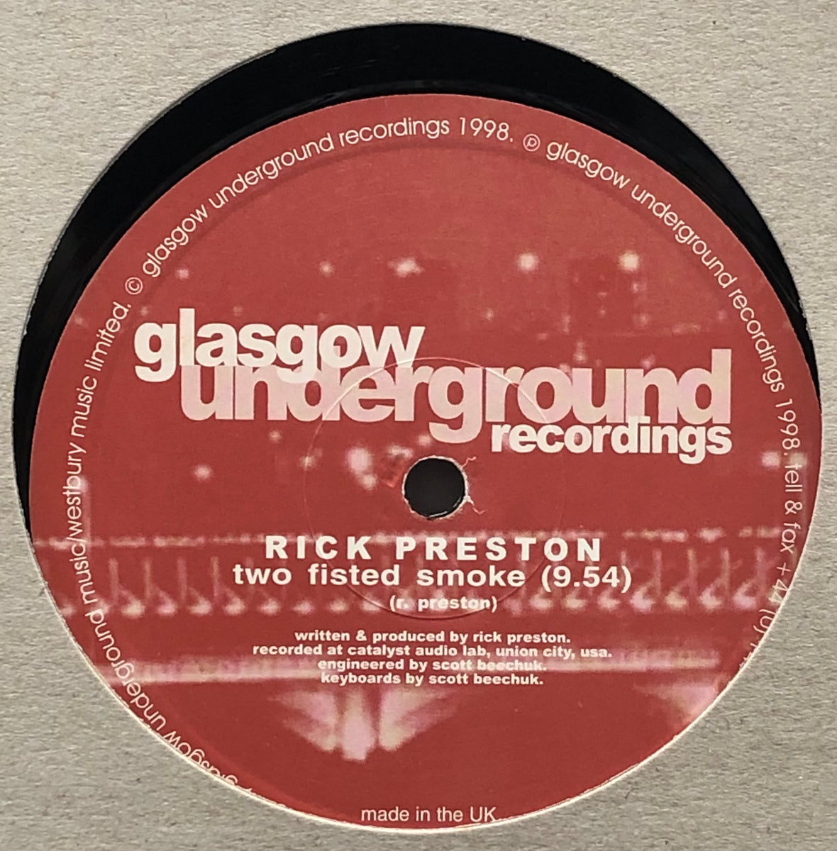 RICK PRESTON / Two Fisted Smoke / Chasing The Sun (Glasgow Underground ...