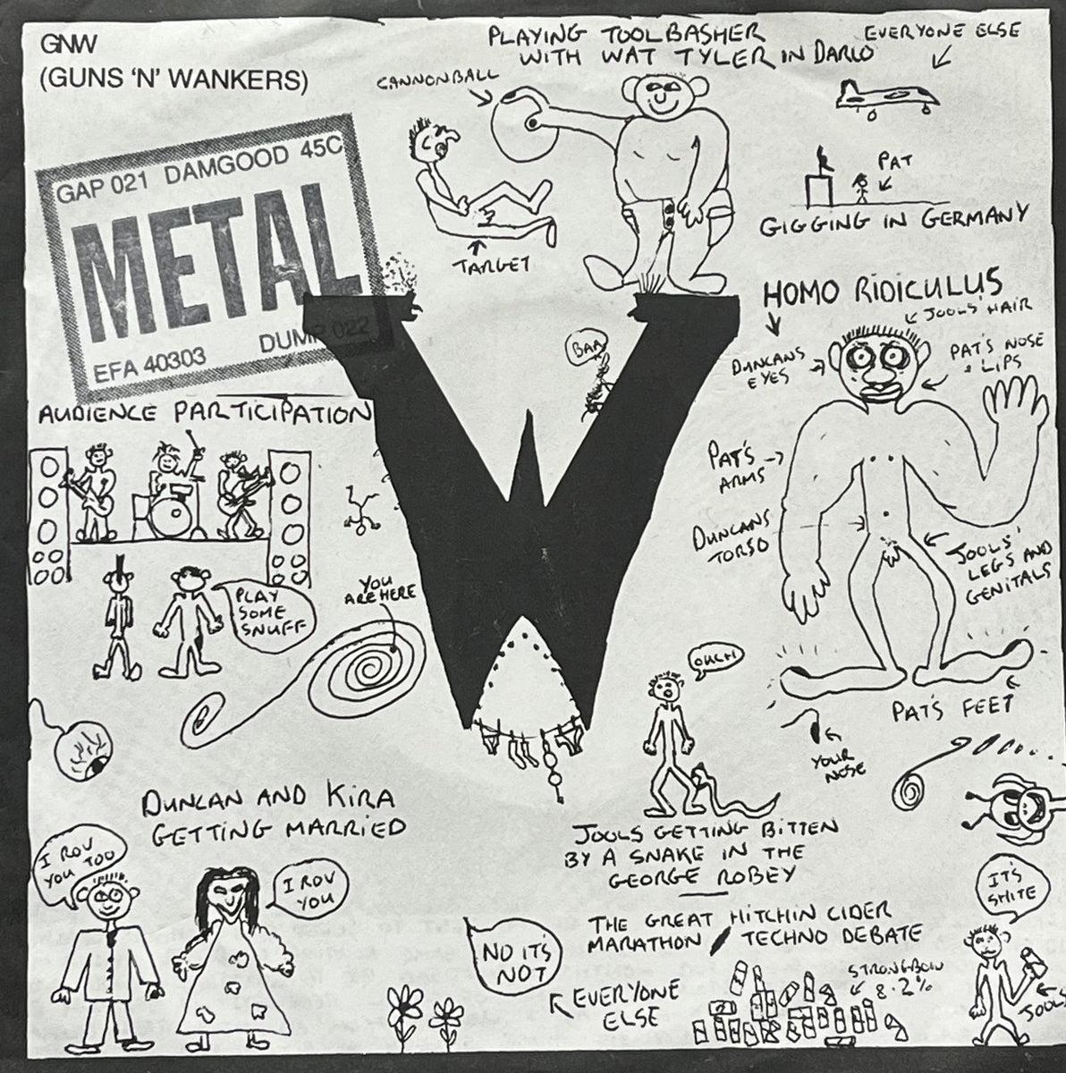 GUNS 'N' WANKERS / Metal (Rugger Bugger Discs – DUMP 022, 7inch ...