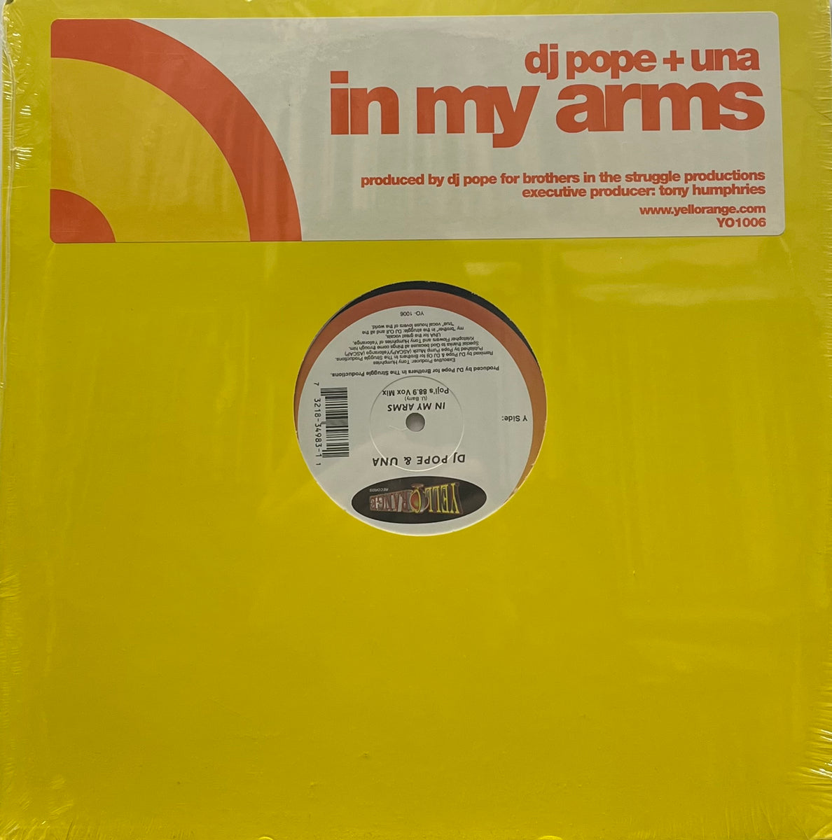 DJ POPE & UNA / In My Arms (Yellorange – YO-1006, 12inch) – TICRO MARKET