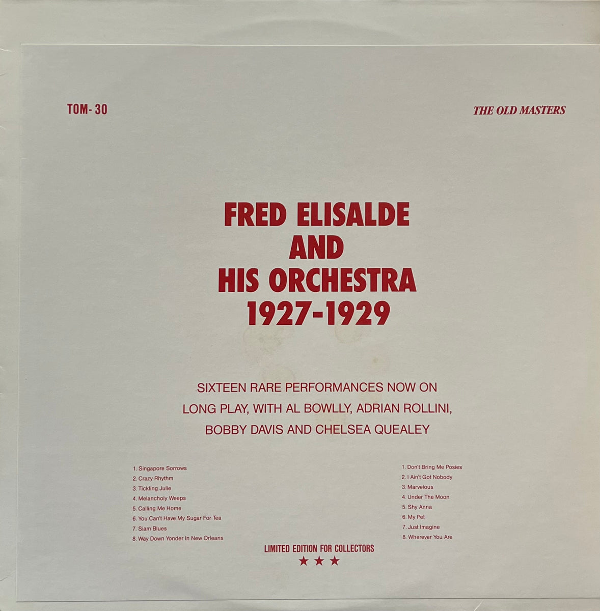 FRED ELIZALDE AND HIS ORCHESTRA / Fred Elizalde & His Orchestra 1927-1 ...