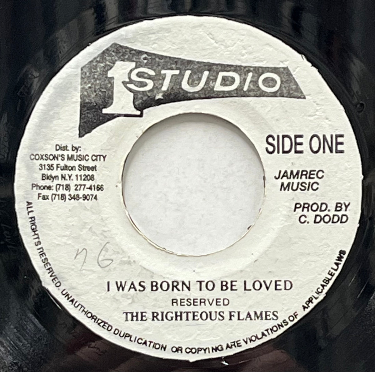 RIGHTEOUS FLAMES / I Was Born To Be Loved (Studio One, 7inch) – TICRO ...