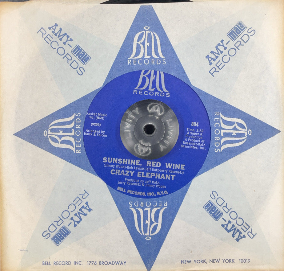 CRAZY ELEPHANT / Sunshine, Red Wine / Pam (BELL, 804, 7inch) – TICRO MARKET