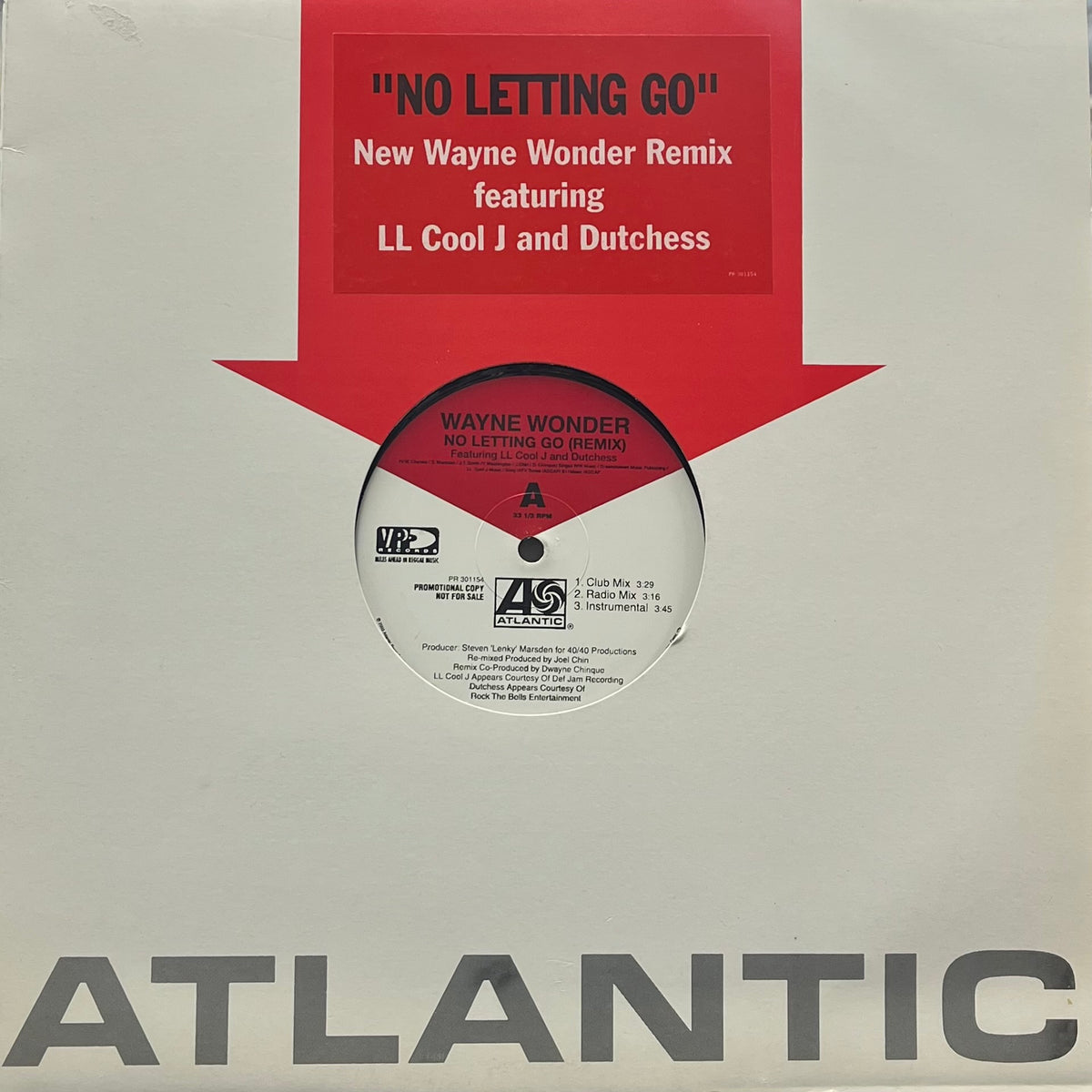 WAYNE WONDER / No Letting Go (Remix) (Atlantic – PR 301154, 12inch) Pr ...