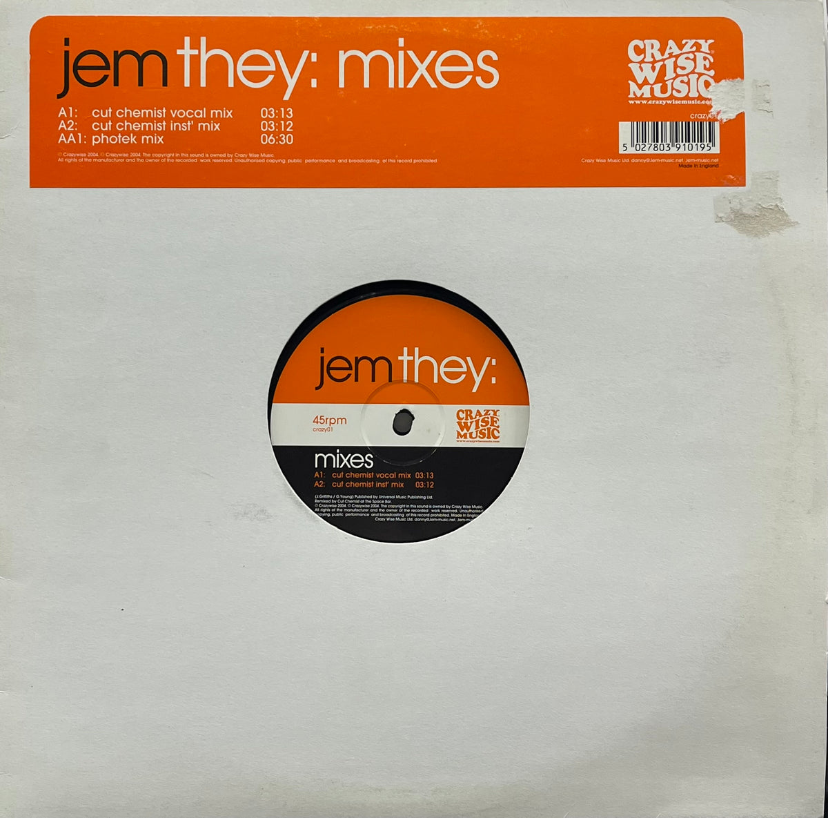 JEM / They: Mixes (Remixed by Cut Chemist, Photek) (Crazy Wise Music ...