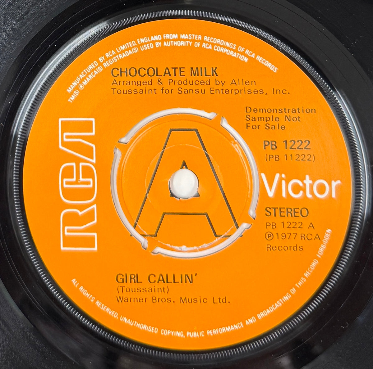 CHOCOLATE MILK / Girl Callin' (RCA Victor, PB 1222, 7inch) – TICRO MARKET