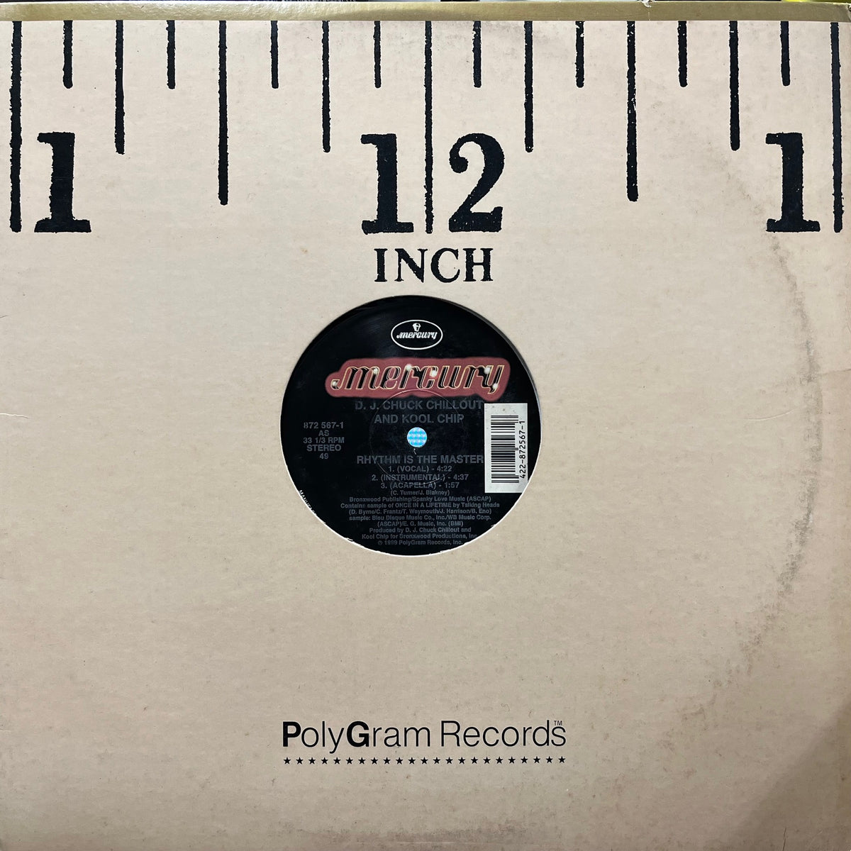 D.J. CHUCK CHILLOUT & KOOL CHIP / Rhythm Is The Master (872 567-1, 12i ...