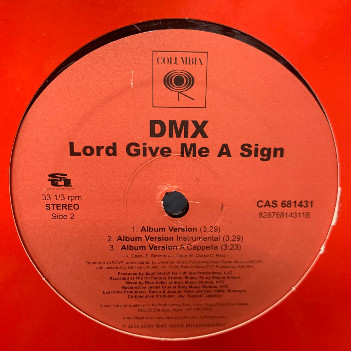 DMX / Lord Give Me A Sign (Columbia – CAS 681431, 12inch) – TICRO MARKET