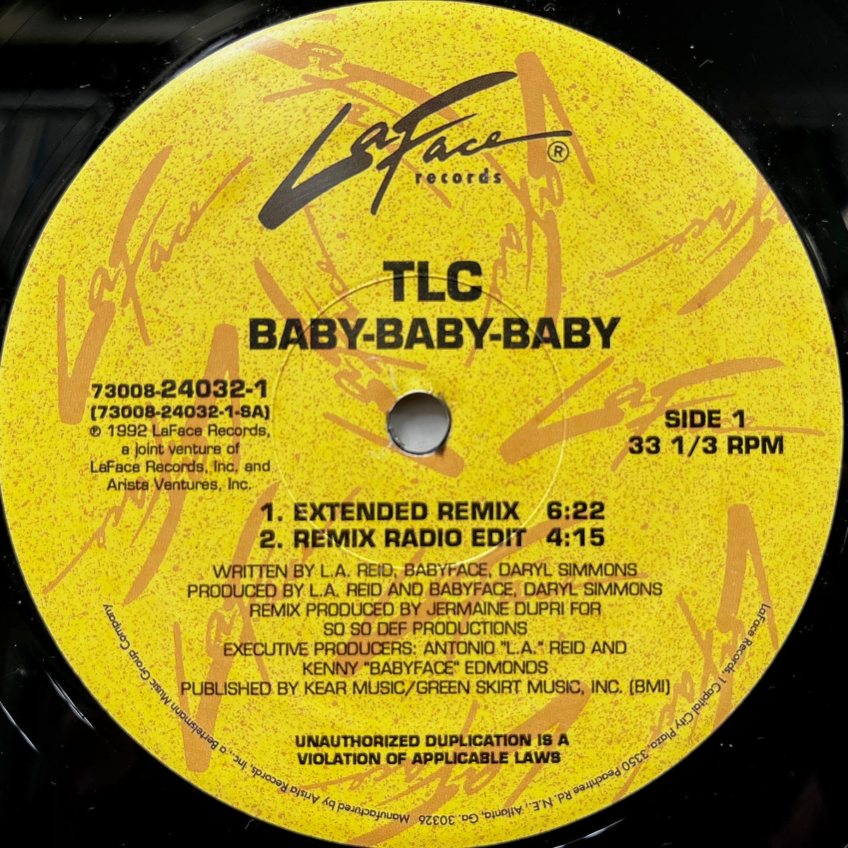 TLC / Baby-Baby-Baby (73008-24032-1, 12inch) – TICRO MARKET