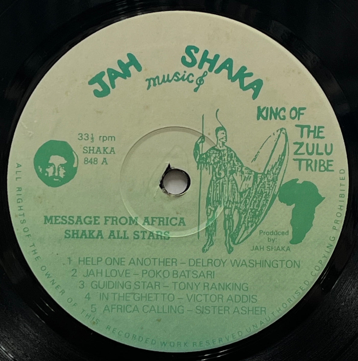 SHAKA ALL STARS / Message From Africa (Jah Shaka Music – SHAKA 848) Gr ...