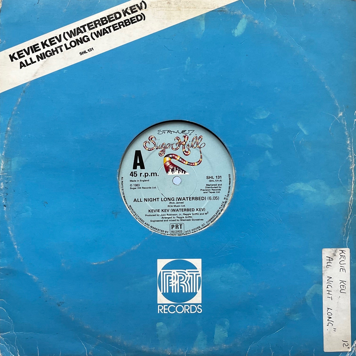KEVIE KEV (WATERBED KEV) / All Night Long (Waterbed) SHL 131, 12inch ...