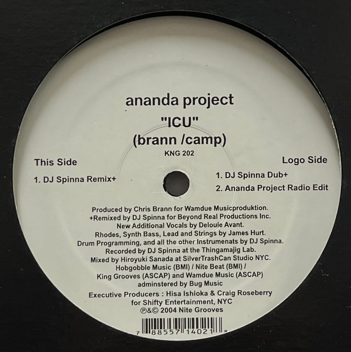 ANANDA PROJECT / ICU (incl. DJ Spinna Remix) (Nite Grooves – KNG 202 ...