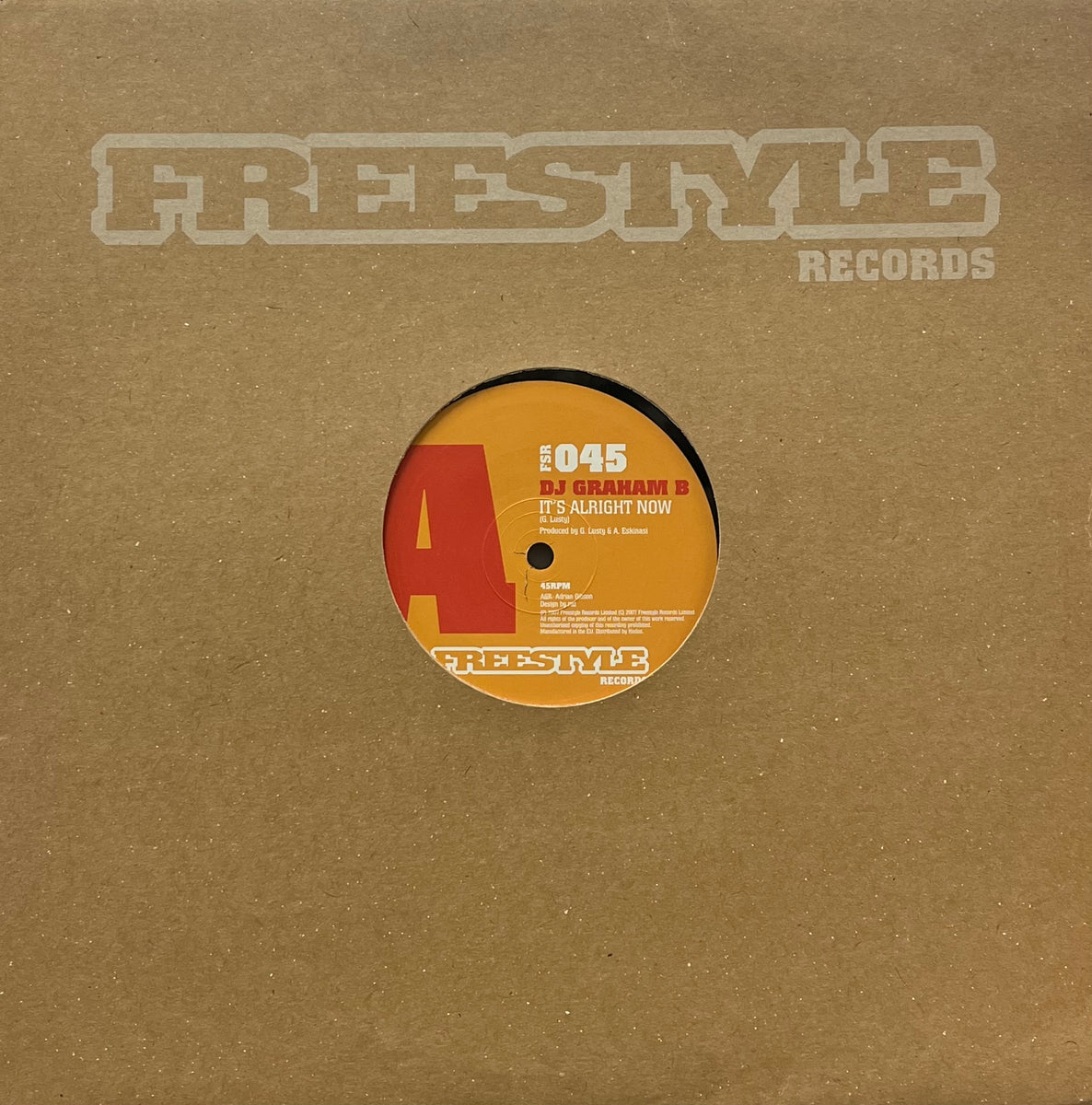 DJ GRAHAM B / It's Alright Now / Um Pesado Bossa (Freestyle – FSR 045 ...