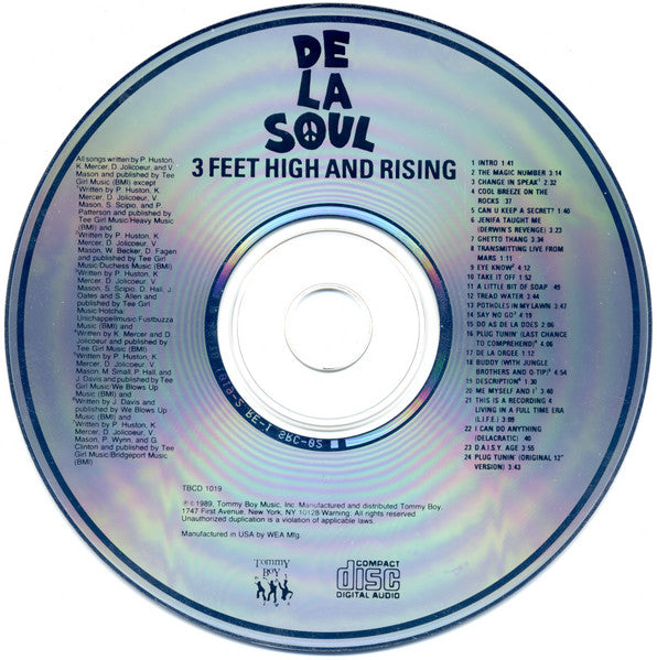 De La Soul 3 Feet High And Rising Tbcd 1019 1989 Press Cd Ticro