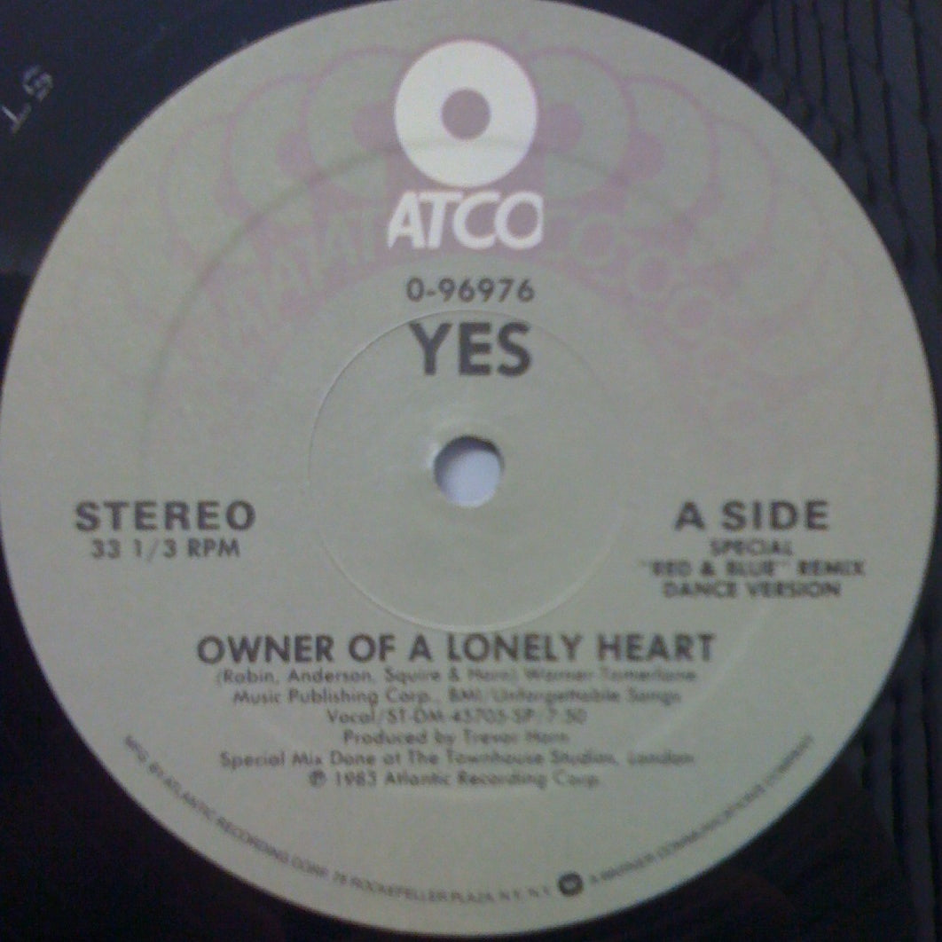 YES / Owner Of A Lonely Heart ( ATCO Records – 0-96976, 12inch) – TICRO ...