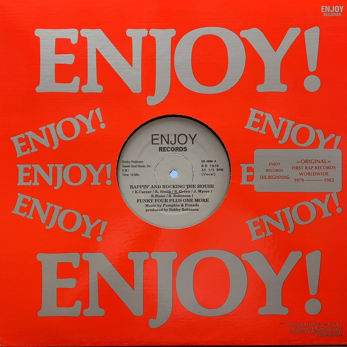 FUNKY FOUR PLUS ONE MORE / Rappin' And Rocking The House (ER-6000, 12i ...