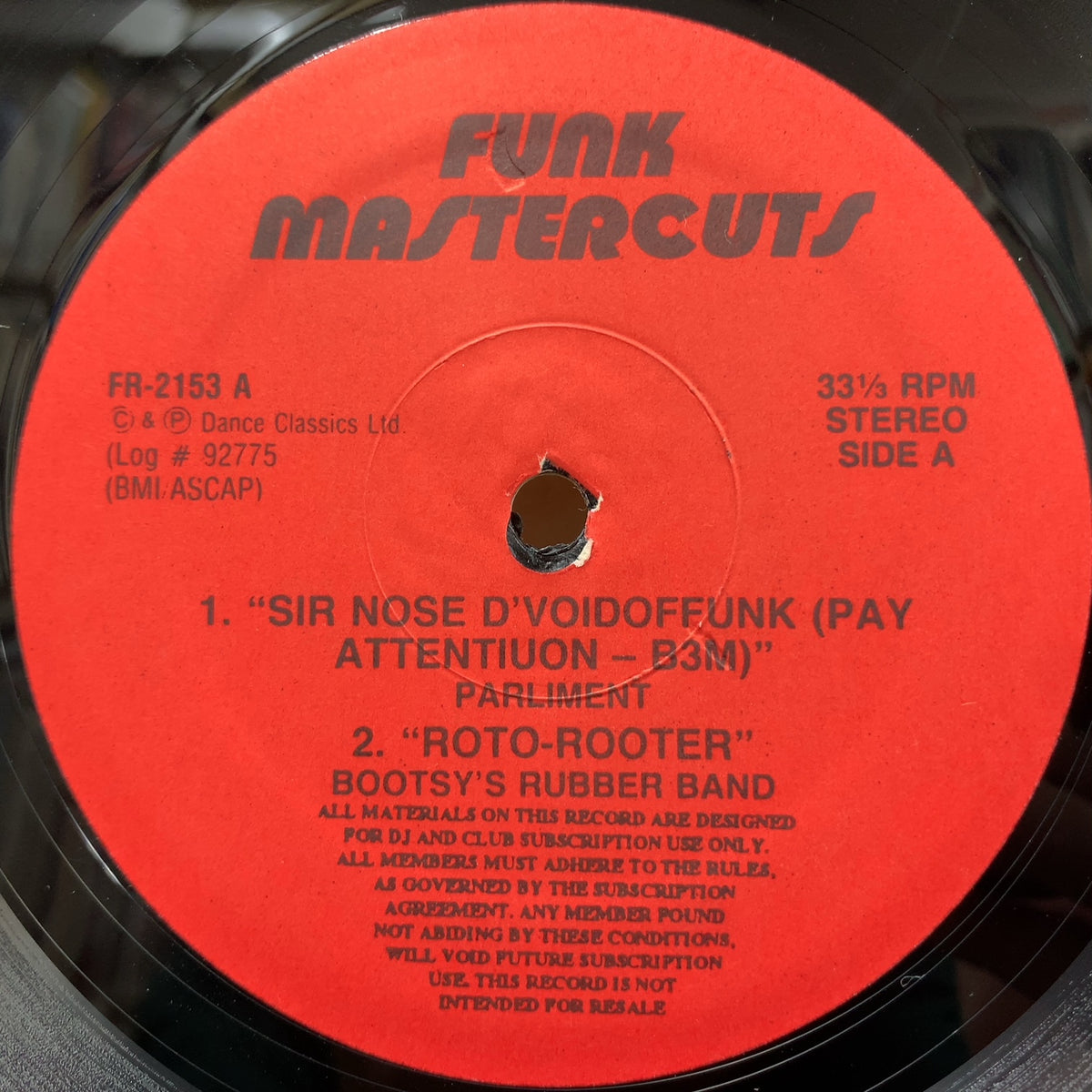 PARLIAMENT - BOOTSY'S RUBBER BAND / Funk Mastercuts (FR 2153, 12inch ...