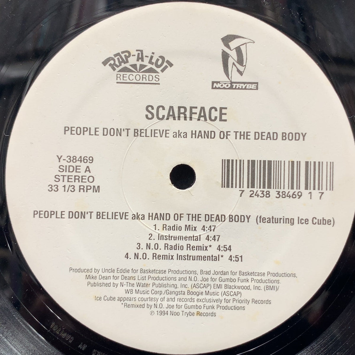 SCARFACE / People Don't Believe aka Hand Of The Dead Body (Y-38469, 12 ...