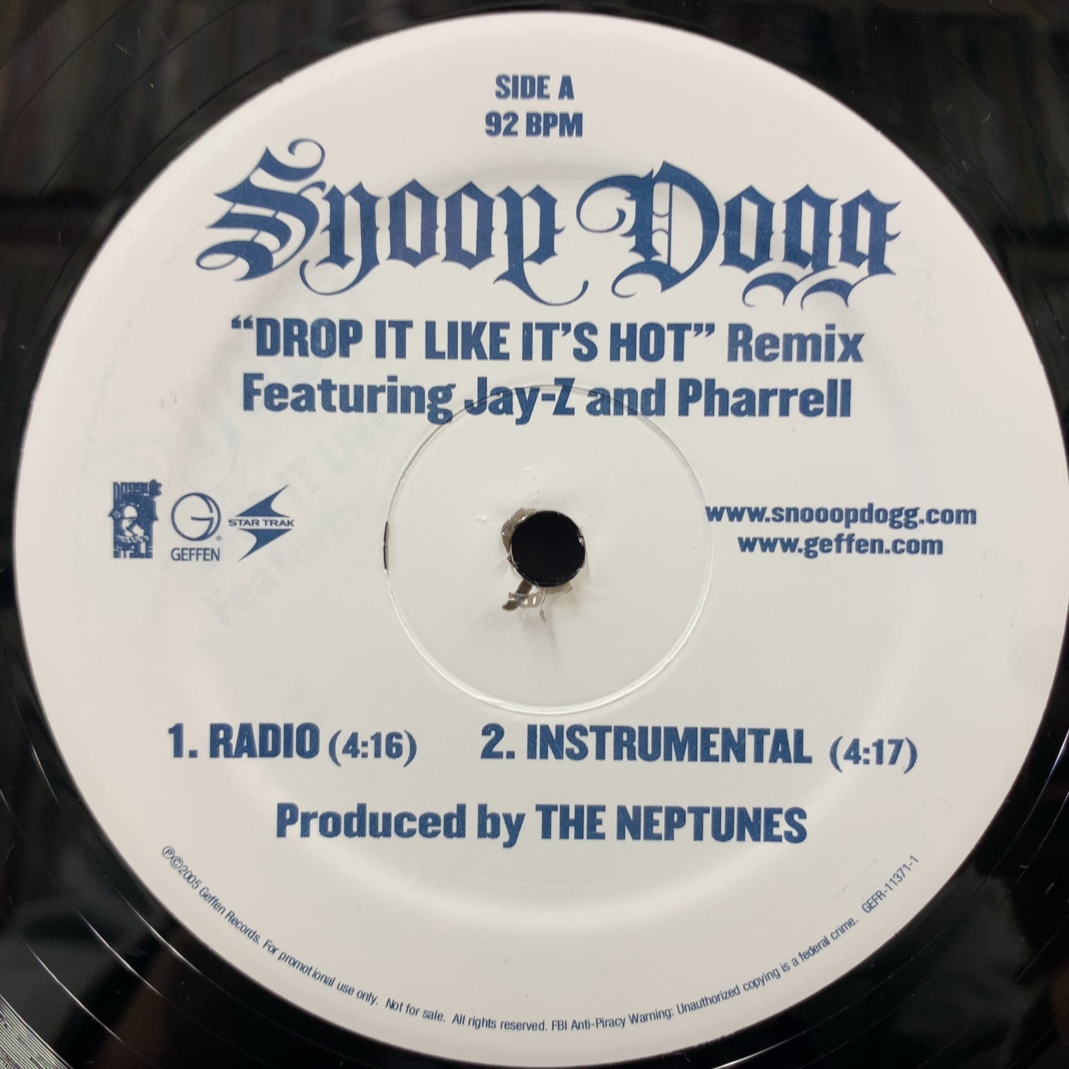 SNOOP DOGG / Drop It Like It's Hot (Remix) GEFR-11371-1, 12inch – TICRO ...