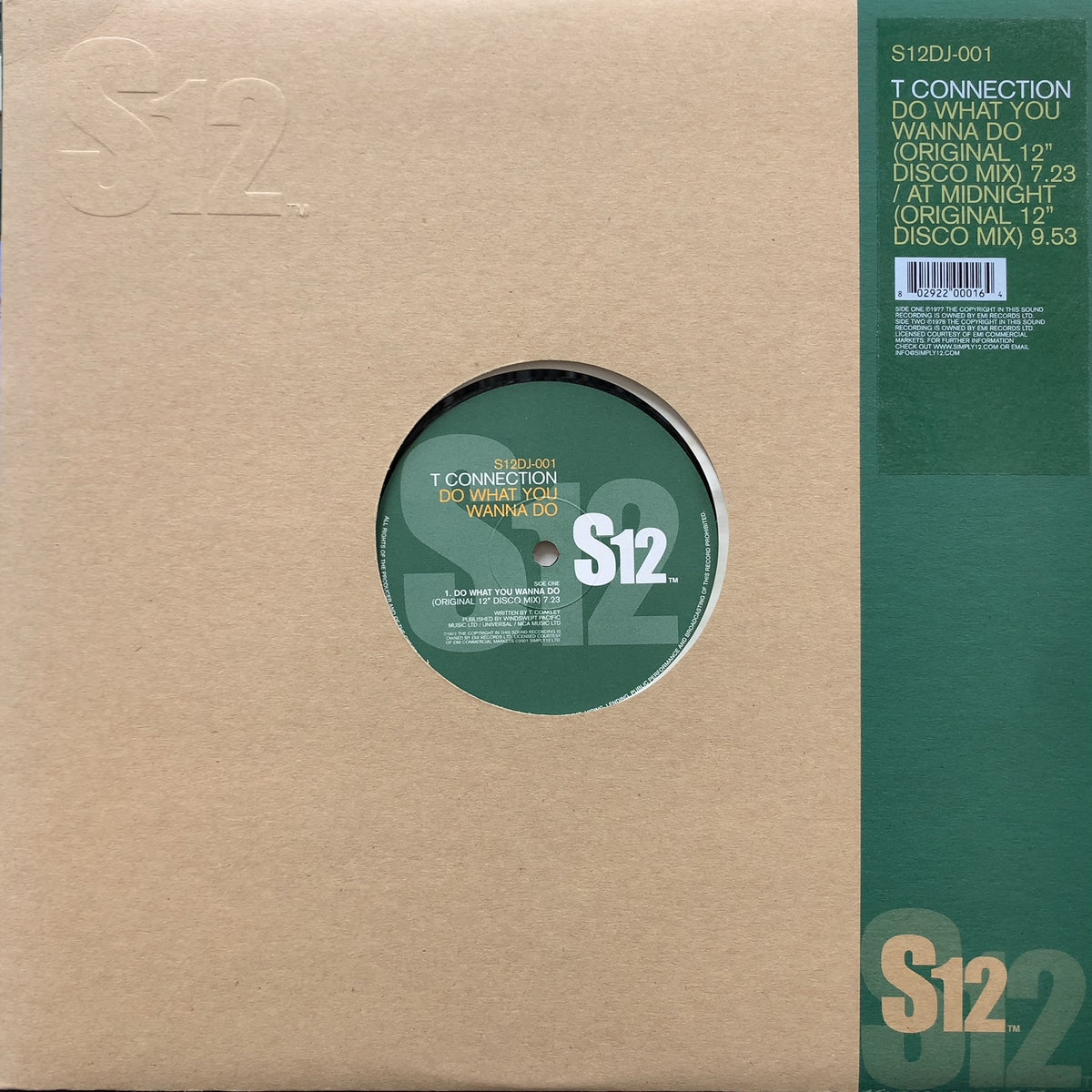 T-CONNECTION / Do What You Wanna Do / At Midnight (S12DJ-001, 12inch ...