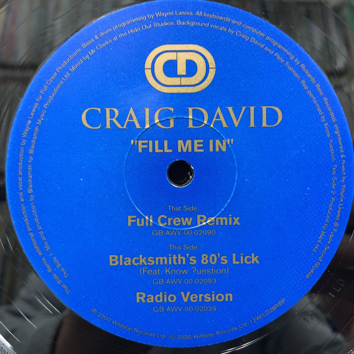 CRAIG DAVID / Fill Me In (12WILD28RBP, 12inch) – TICRO MARKET