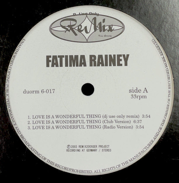 FATIMA RAINEY / LOVE IS A WONDERFUL THING – TICRO MARKET