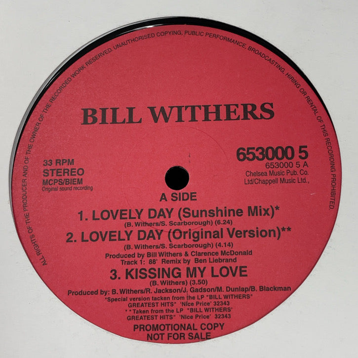 BILL WITHERS / Lovely Day (Sunshine Mix) (CBS, 653000 5, 12inch ...
