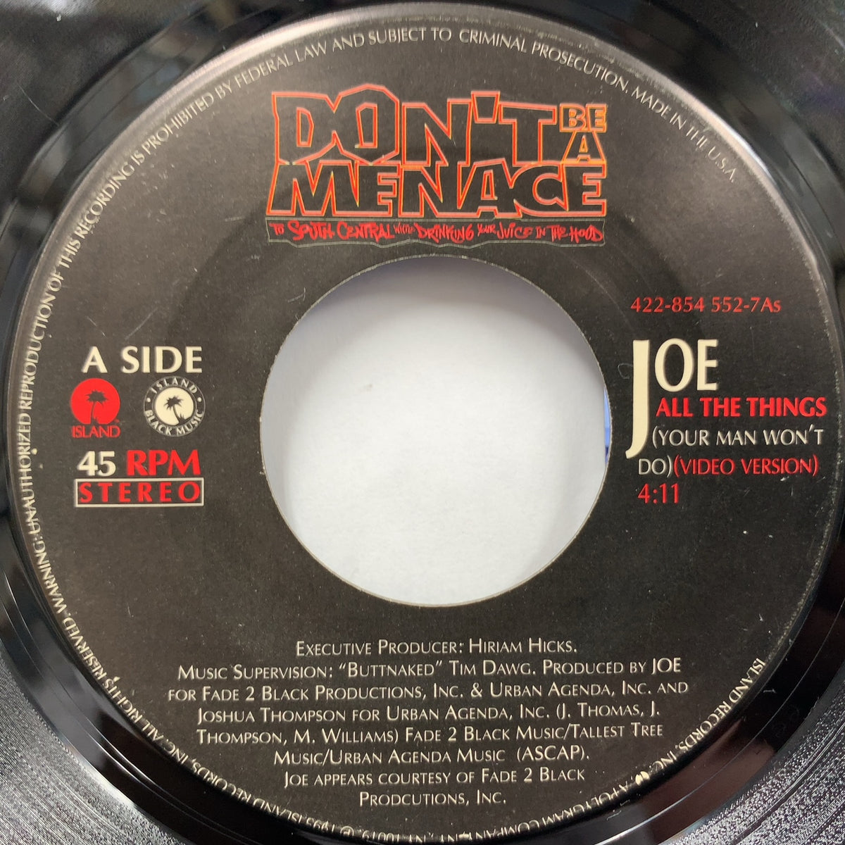 JOE / All The Things (Your Man Won't Do) 422-854 552-7, 7inch – TICRO ...